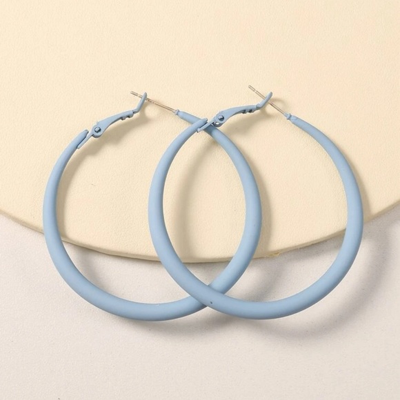 Jewelry | Baby Blue Round Hoop Earrings | Poshmark